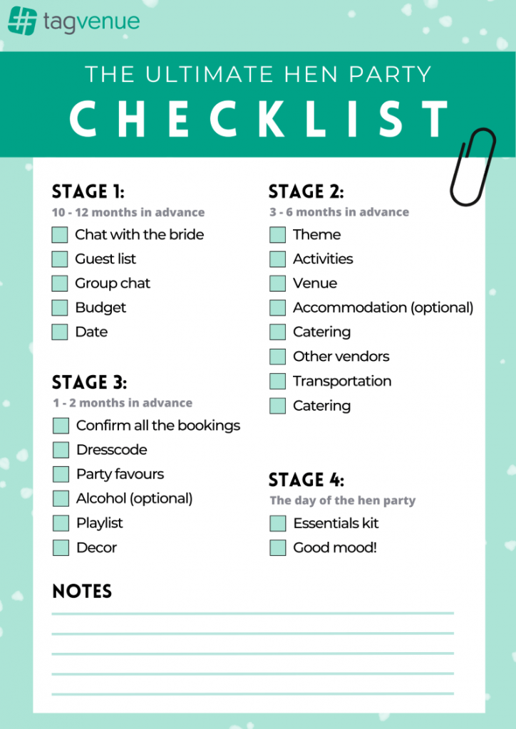 How to Plan a Glorious Hen Party + Checklist - Tagvenue Blog